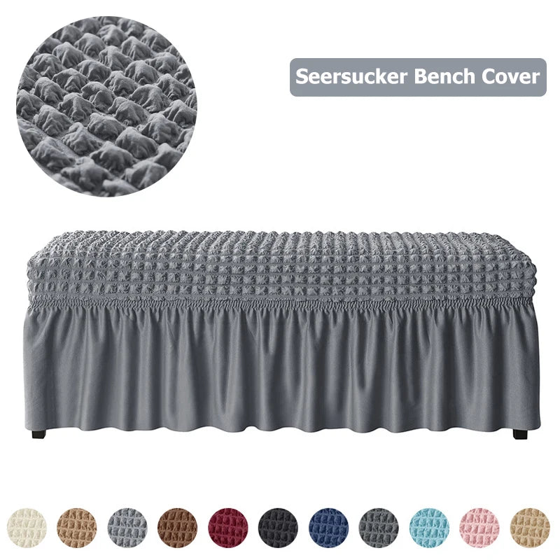 Protect Your Bench in Style with Seersucker Bench Cover Piano Stretch ...