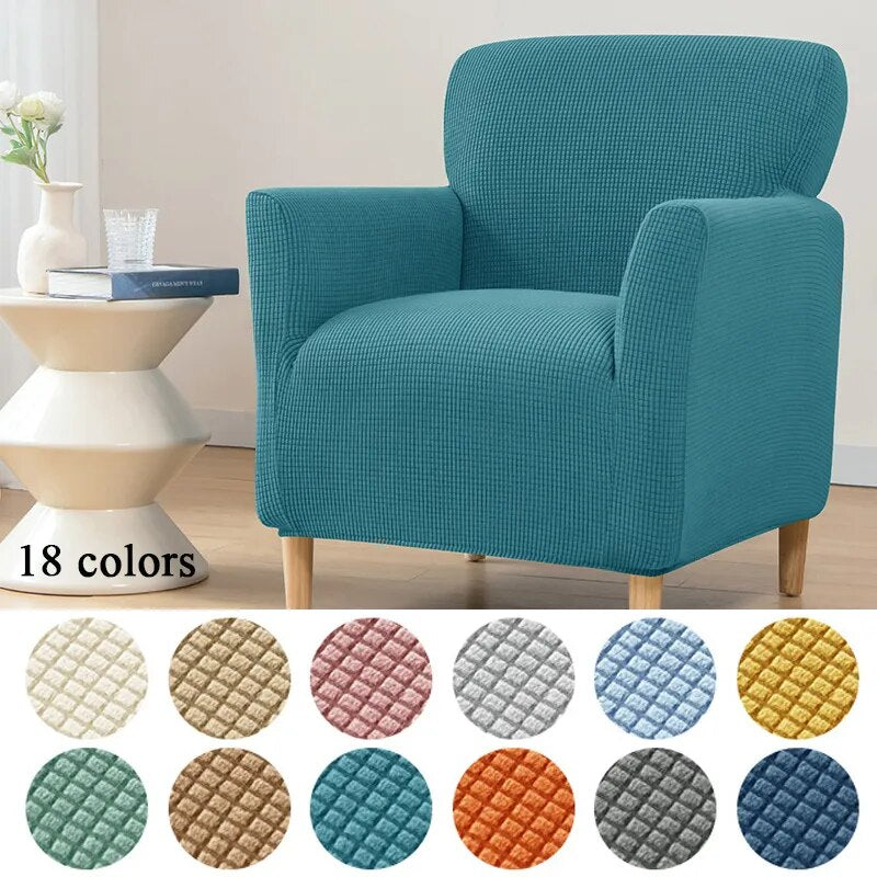 Dust-proof Club Armchair Cover Stretch Sloping Arm Back Slipcover Soft ...