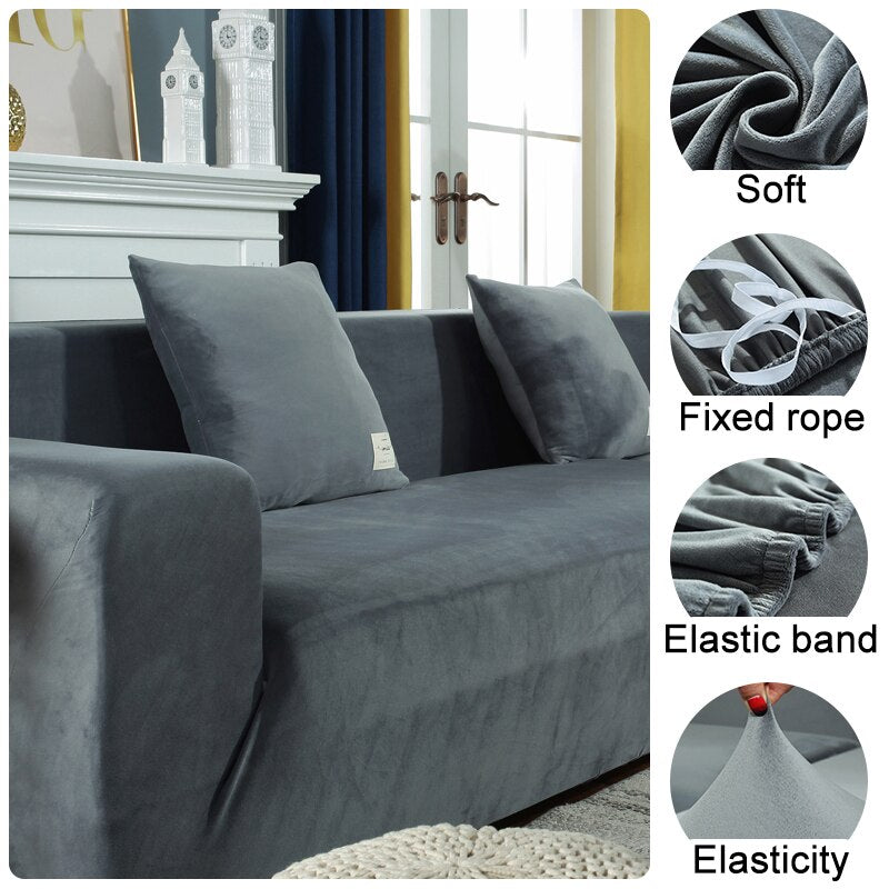 High Quality Velvet Sofa Covers Living Room Sofa Cover Home Furniture ...
