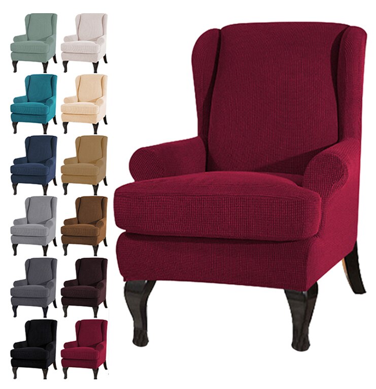 Sloping Arm King Back Chair Covers Elastic Armchair Wingback Wing Sofa ...