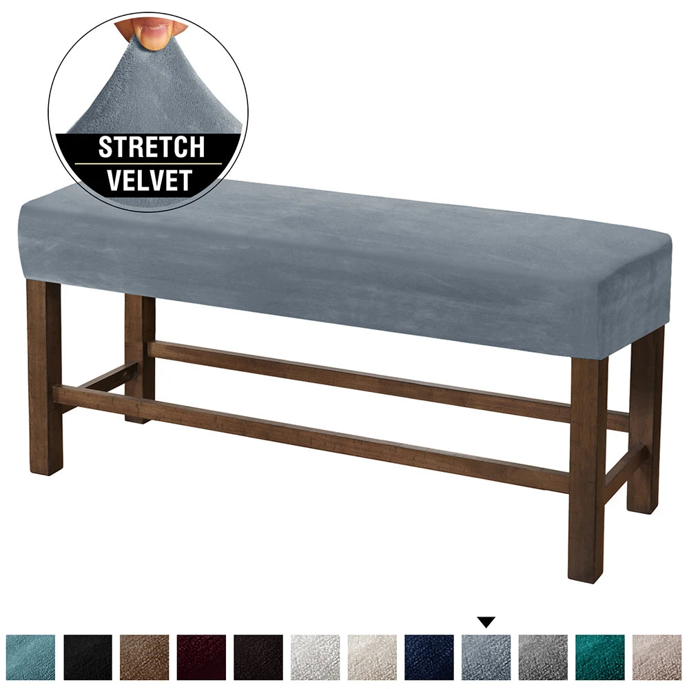 Velvet Long Bench Covers Elastic Foot Stool Cover Spandex Footrest Cov ...