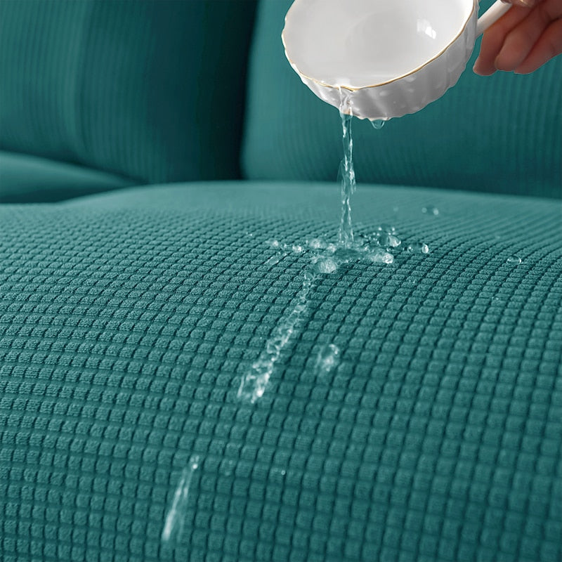 Jacquard Waterproof Sofa Covers 1/2/3/4 Seats Solid Couch Cover L ...