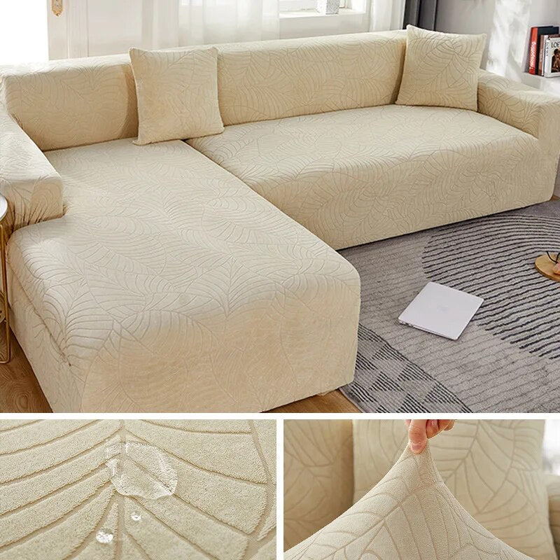 Waterproof Jacquard Corner Sofa Covers Elastic Corner 1/2/3/4 Seats So ...