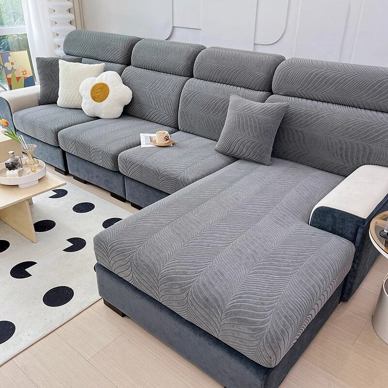 Waterproof Sofa Cushion Covers Jacquard Elastic Sofa Seat Cover Spande ...